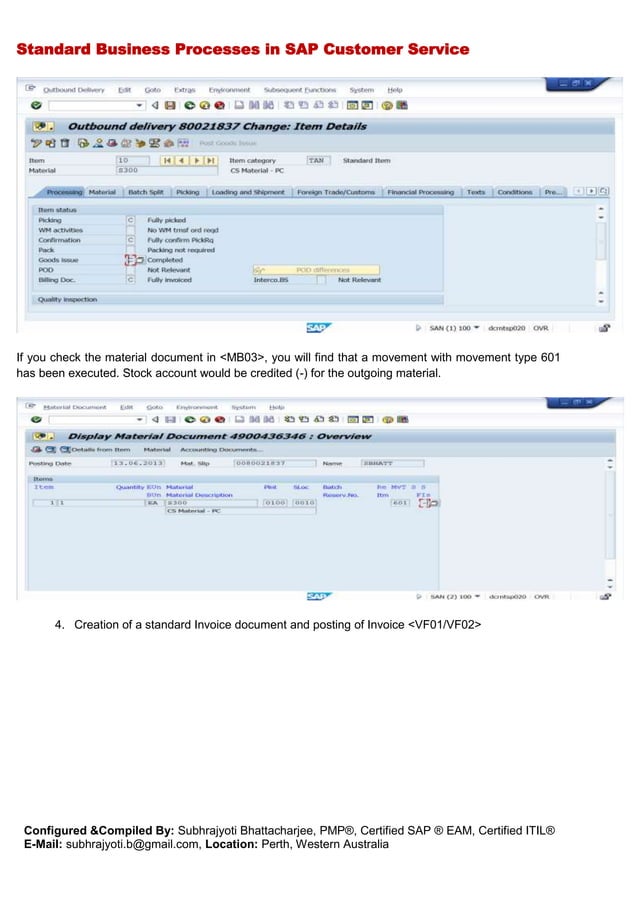SAP Logistics - CS - Standard Process & Configuration document | DOCX