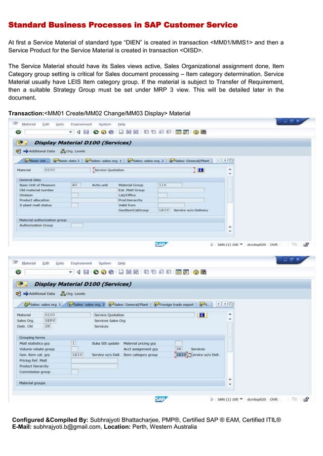 SAP Logistics - CS - Standard Process & Configuration document | DOCX