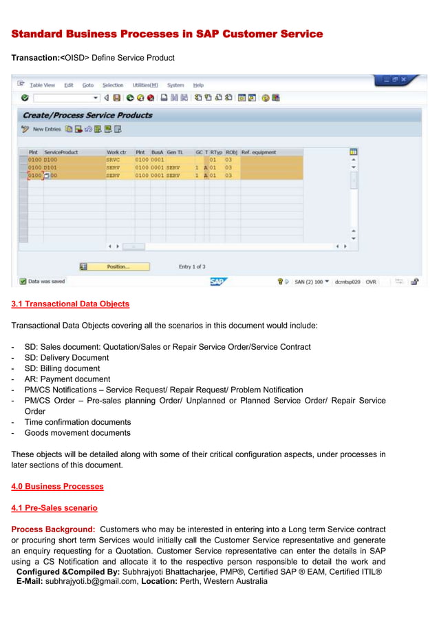 SAP Logistics - CS - Standard Process & Configuration document | DOCX