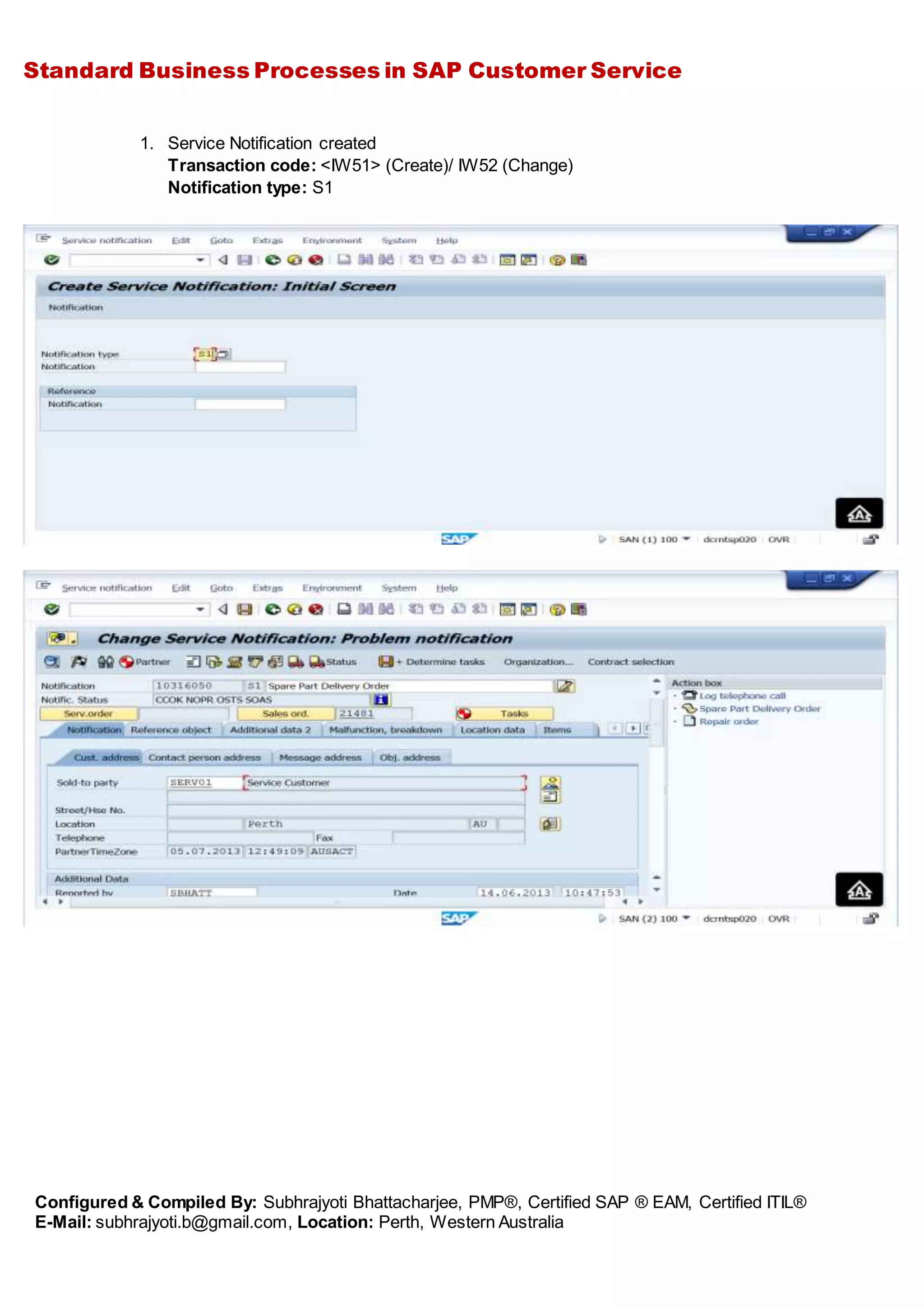 Sap cs standard process document | DOCX