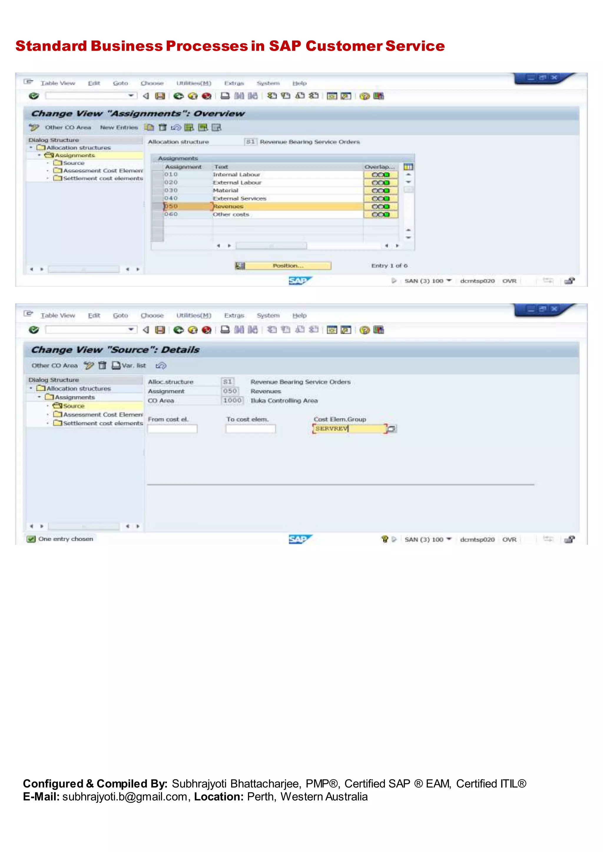Sap cs standard process document | DOCX