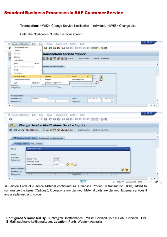 Sap cs standard process document | DOCX
