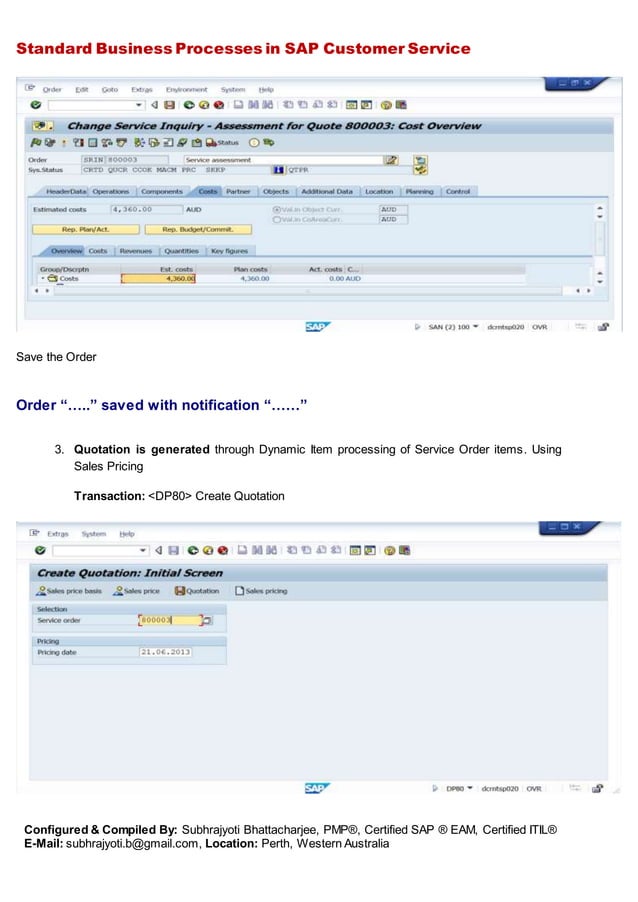 Sap cs standard process document | DOCX