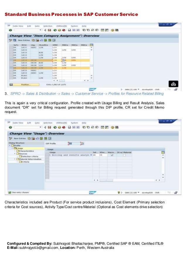 Sap cs standard process document