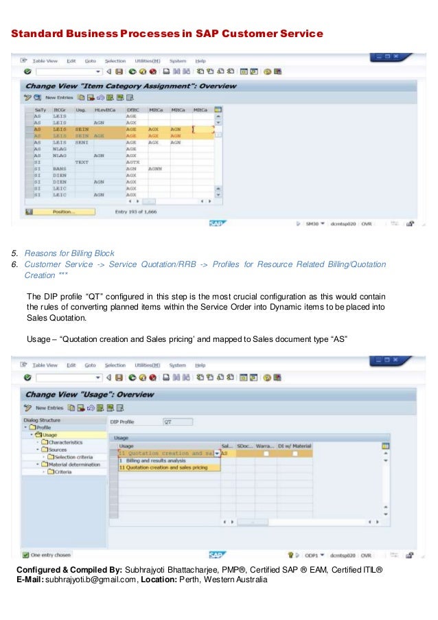 Sap cs standard process document