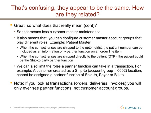 Sap Customer Accountgroupsvssappartnerfunctions 2 Ppt