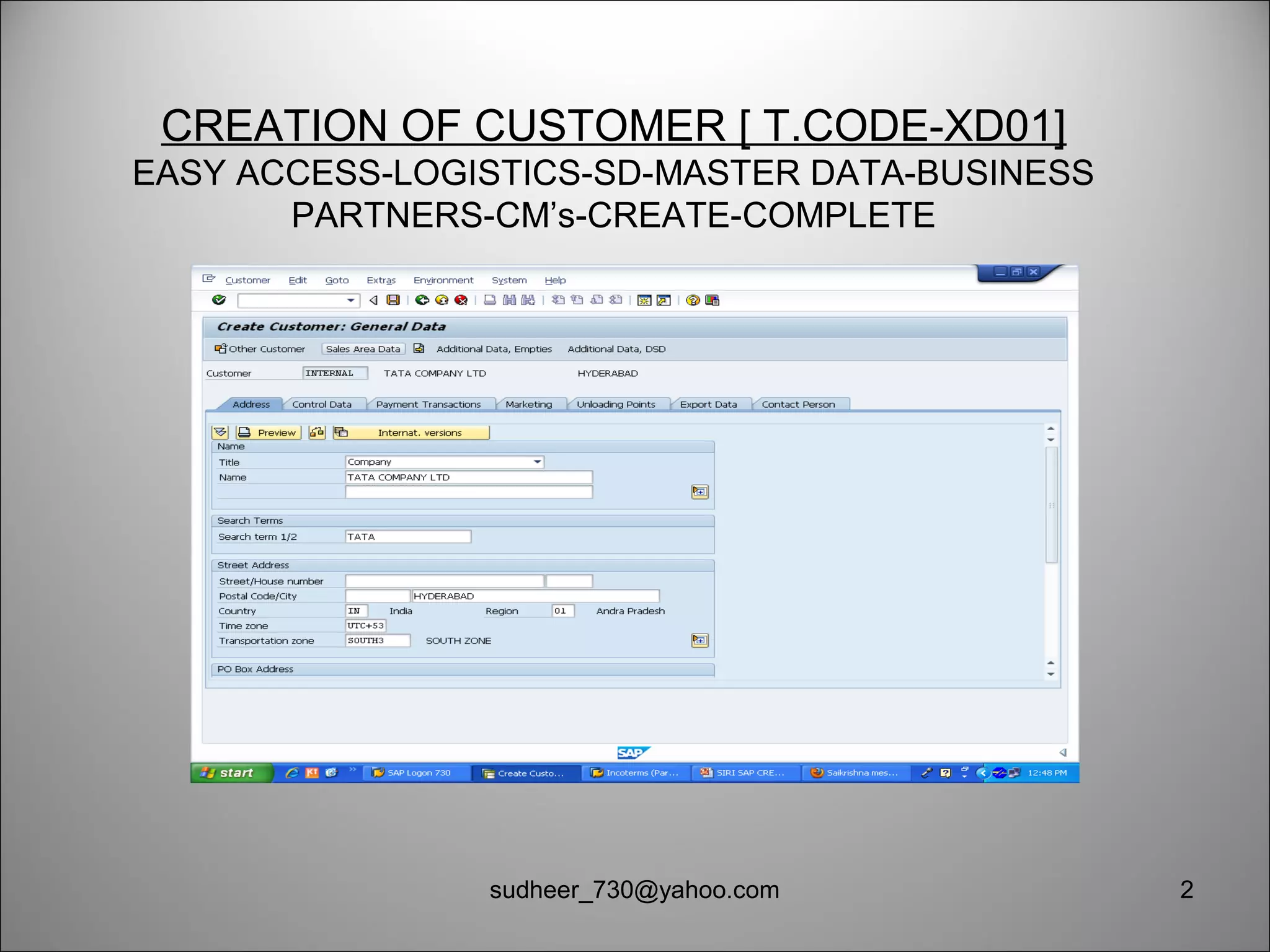 Sap customermaster data | PPT