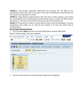 SAP data archiving | DOC