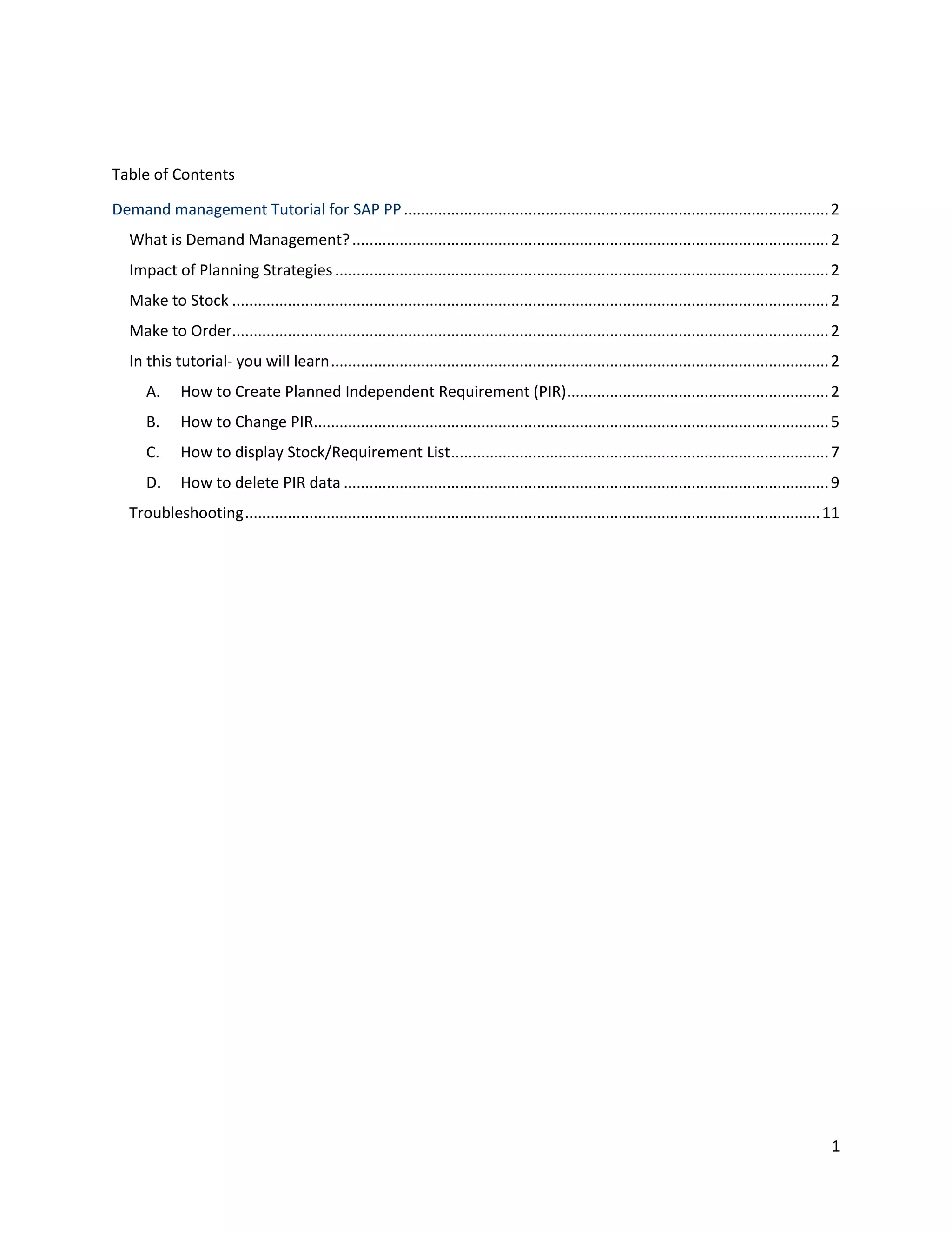 SAP Demand Management | PDF