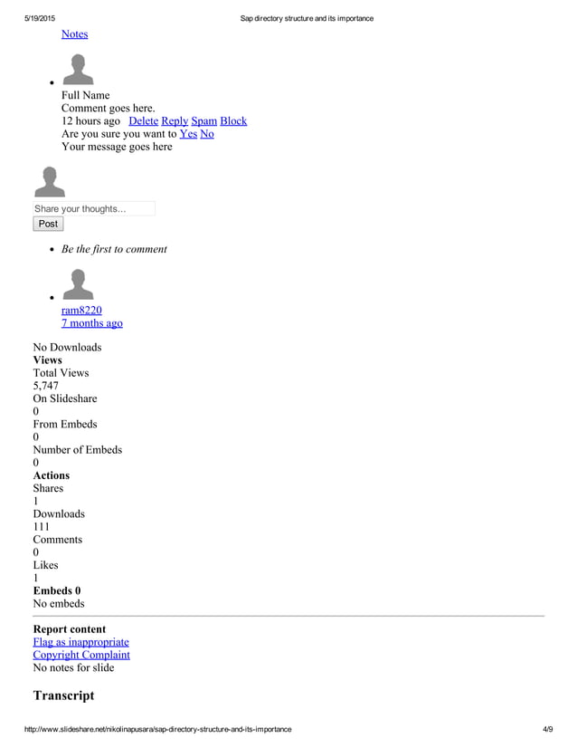 Sap directory structure and its importance | PDF