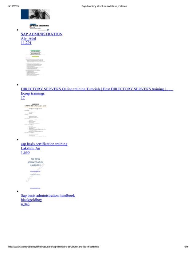 Sap directory structure and its importance