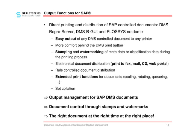 SAP Documents Management and Distribution | PDF