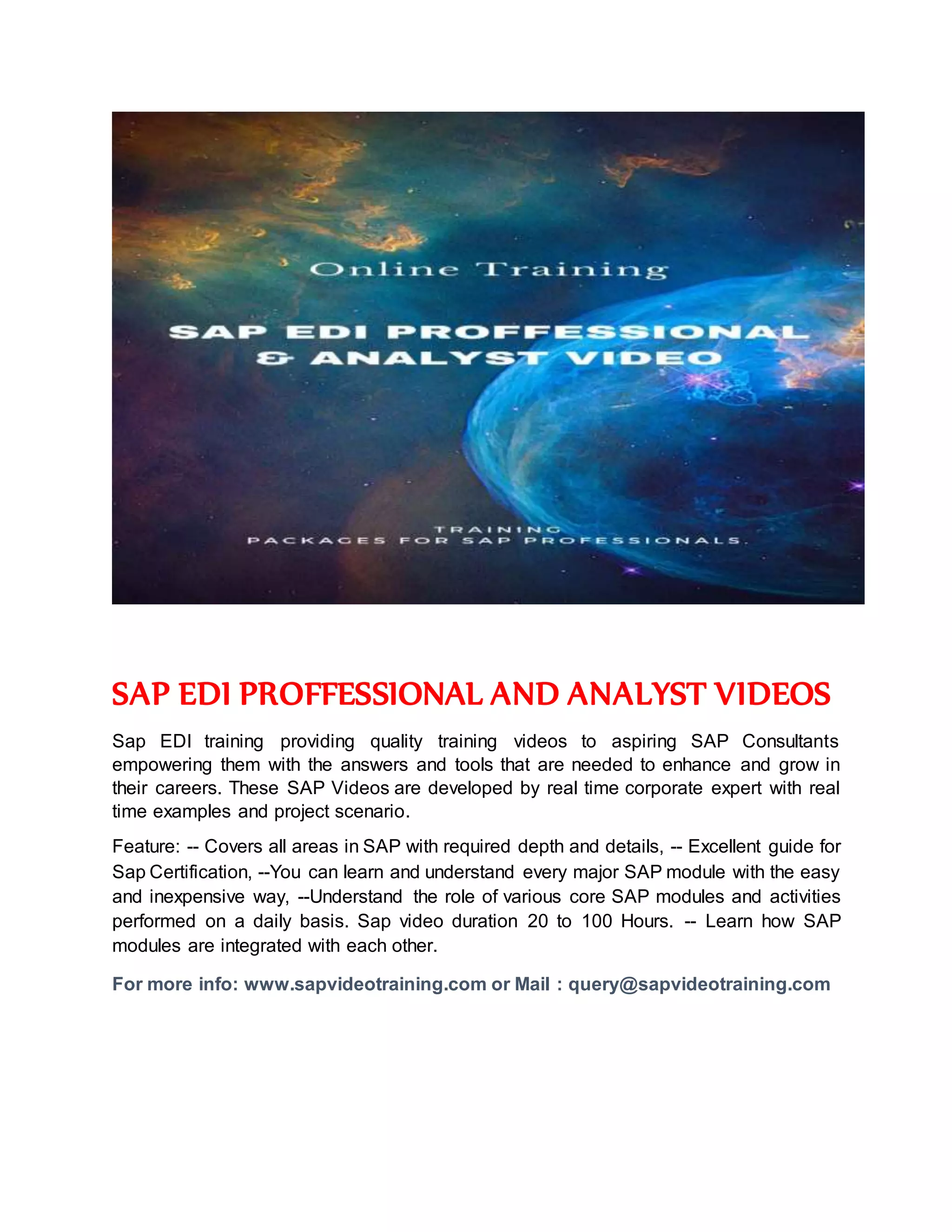 SAP EDI PROFFESSIONAL AND ANALYST | DOCX
