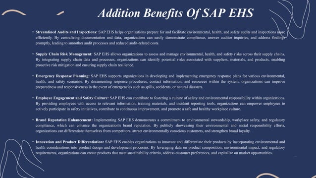 Prioritize Safety and Compliance with SAP EHS Online Training | PPTX | Environmental Services ...