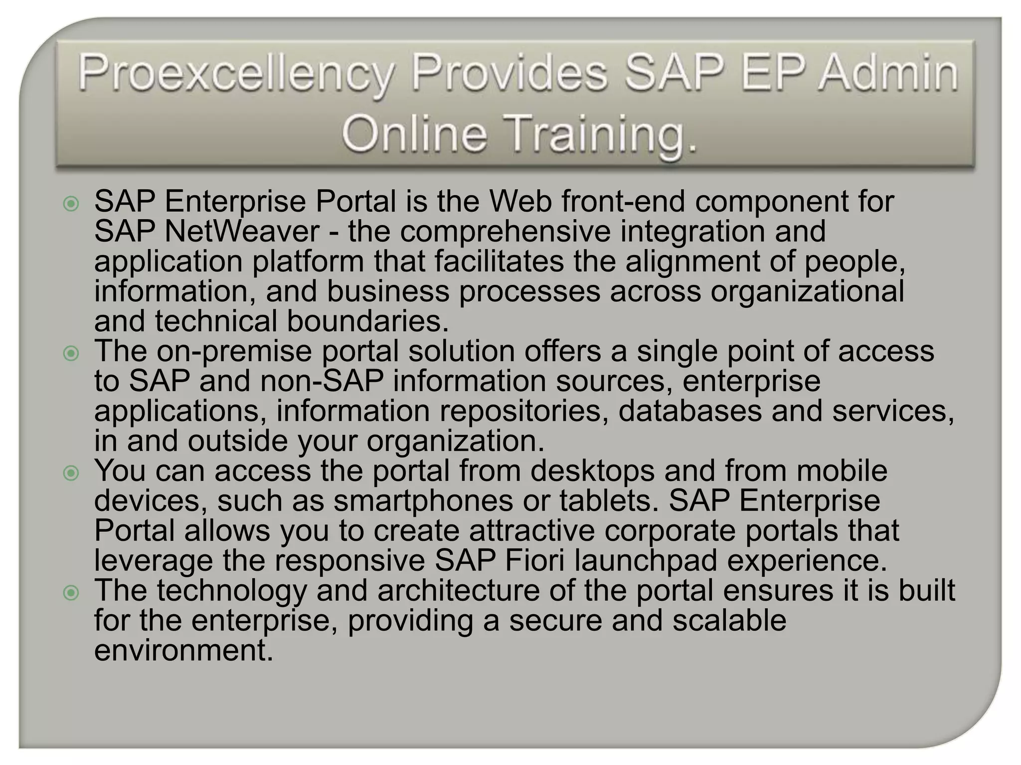 SAP EP certification online | PPTX