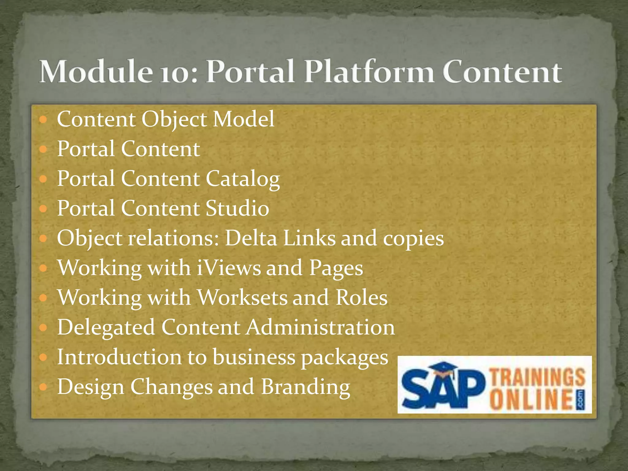 SAP EP JAVA WEBDYNPRO Training Course ,SAP Training Online | PPT