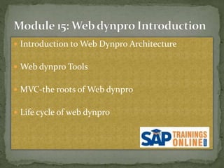 SAP EP JAVA WEBDYNPRO Training Course ,SAP Training Online | PPT