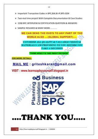 SAP EPM 10 Online Training | PDF