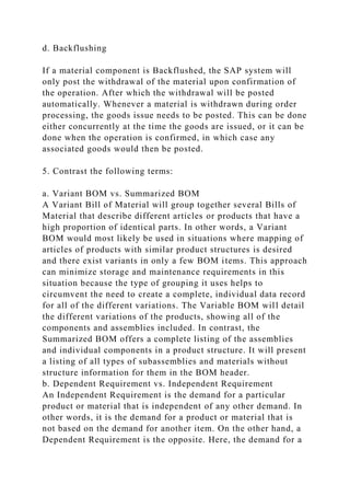 SAP ERP1. Describe the Production Planning and Execution process.docx