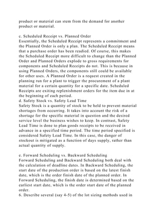 SAP ERP1. Describe the Production Planning and Execution process.docx