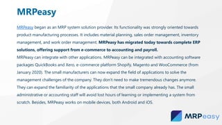 Sap erp and oracle erp alternatives for small manufacturers | PPT