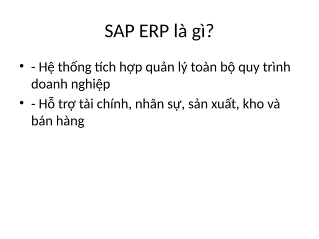 SAP ERP HANA 4 Introduction Presentation | PPT