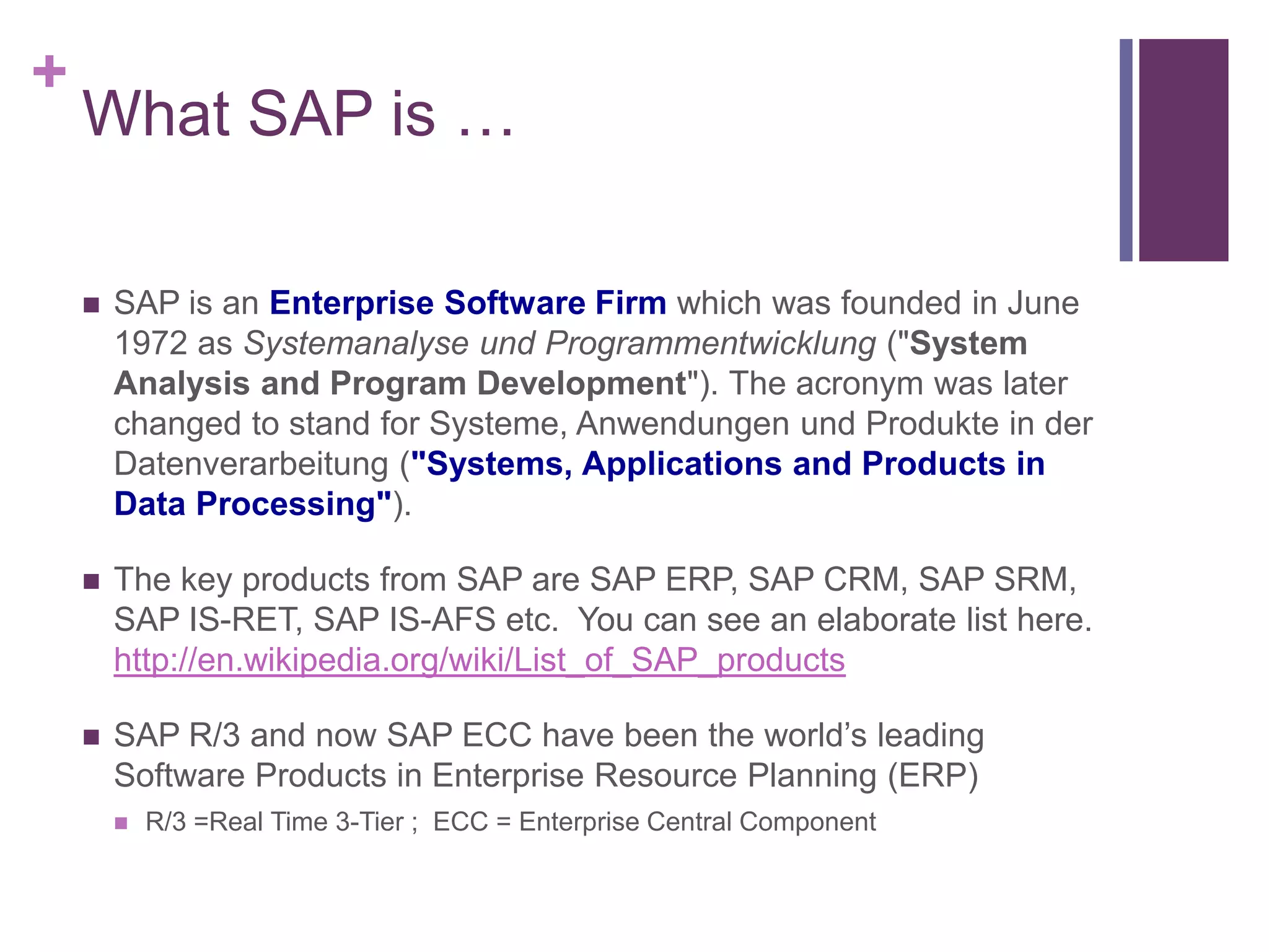 SAP ERP Overview for Laymen | PPTX | Computing | Technology & Computing