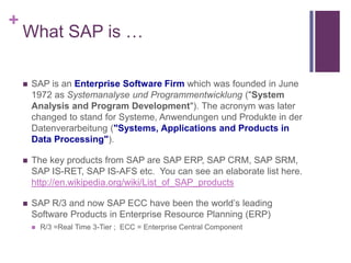 SAP ERP Overview for Laymen | PPTX | Computing | Technology & Computing