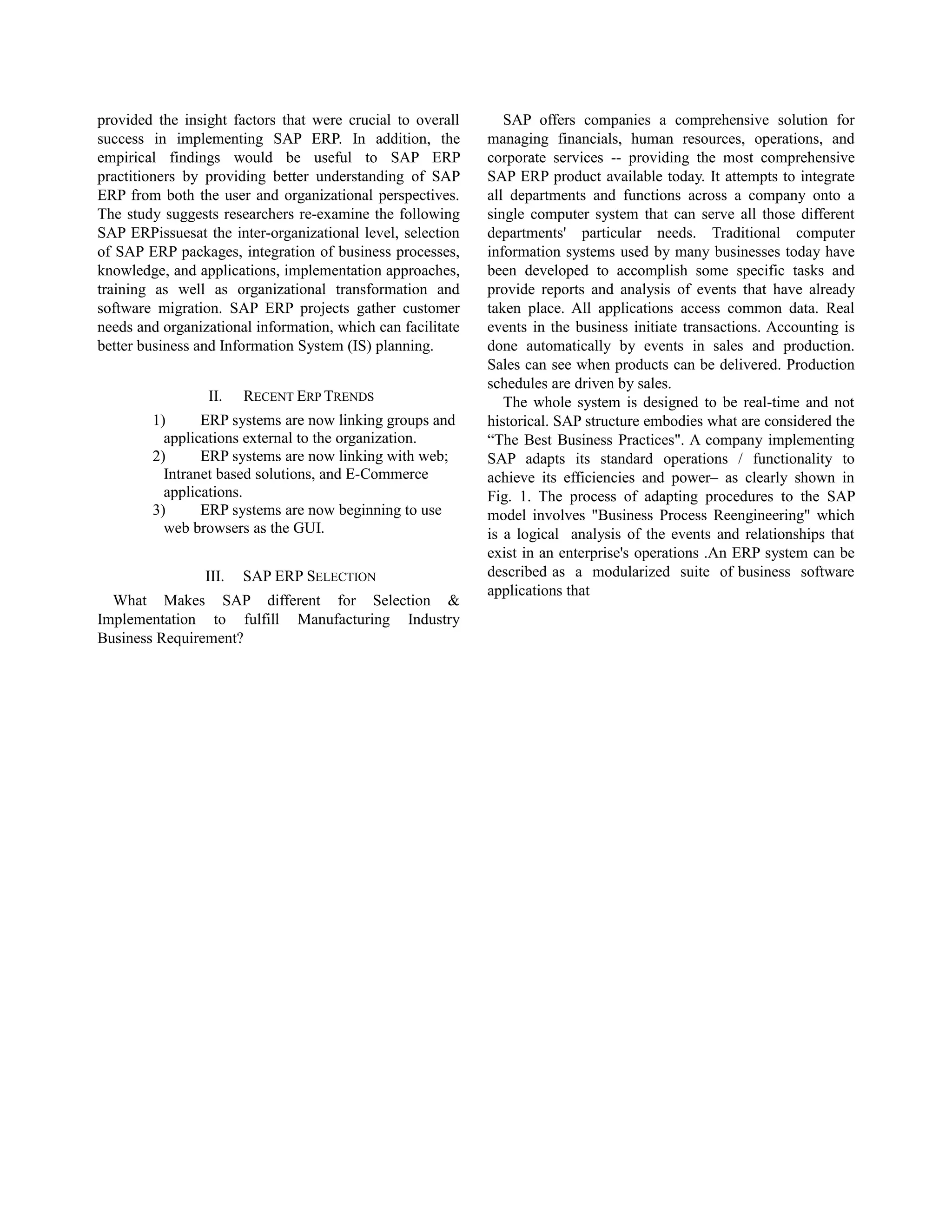 Sap erp system | PDF