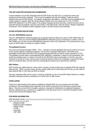Sap esp integration options | PDF