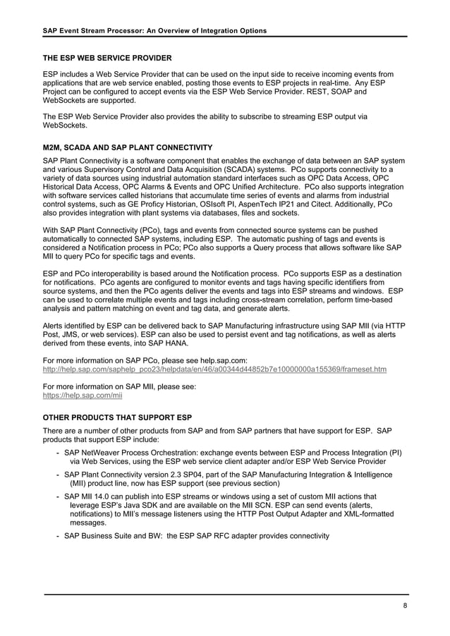 Sap esp integration options | PDF