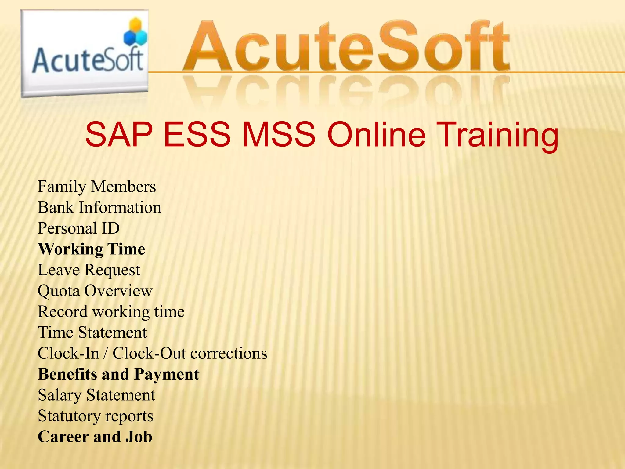 Sap ess mss online training | PPT