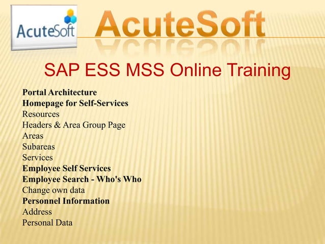Sap Ess Mss Online Training Ppsx Business Business And Finance