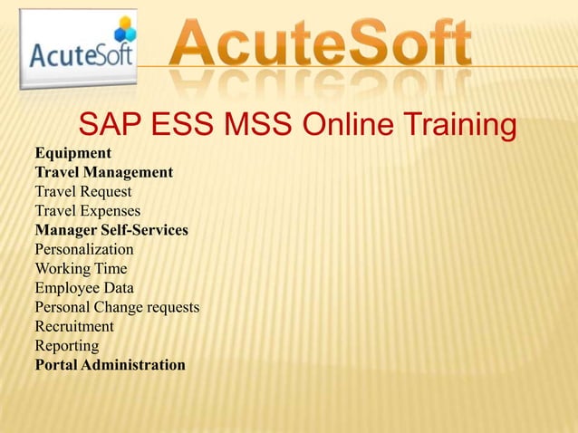 Sap ess mss online training | PPSX | Business | Business and Finance