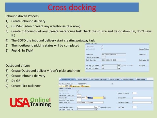 SAP EWM Cross Docking | PPTX | Logistics | Business