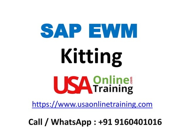 SAP EWM Kitting | PPTX | Manufacturing Industry | Industries