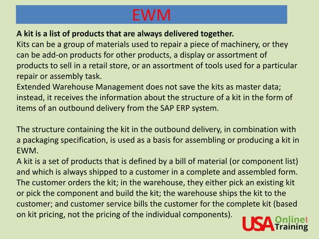 SAP EWM Kitting | PPTX | Manufacturing Industry | Industries