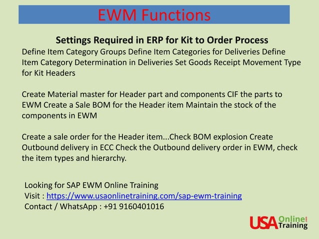 SAP EWM Kitting | PPTX | Manufacturing Industry | Industries