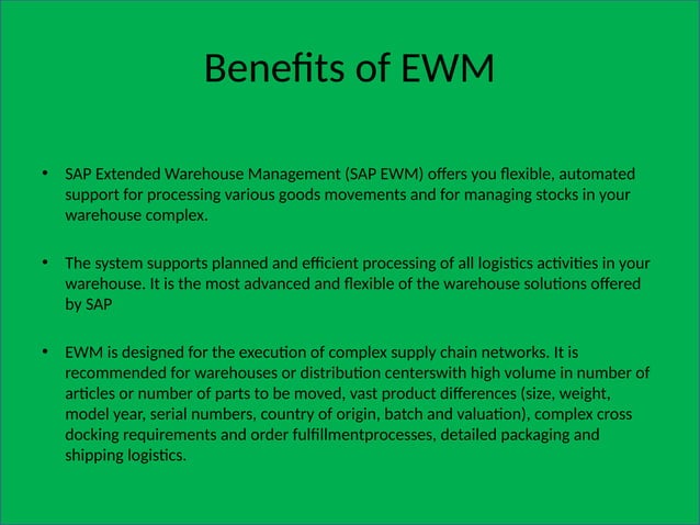 SAP S4hana EWM Training | PDF | Logistics | Business