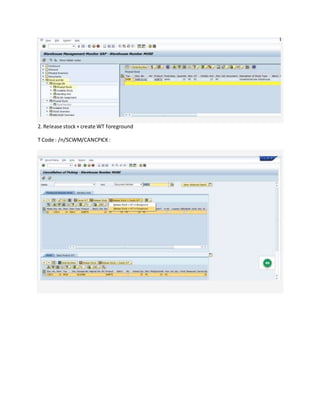 SAP EWM Pick Cancellation Process | DOCX