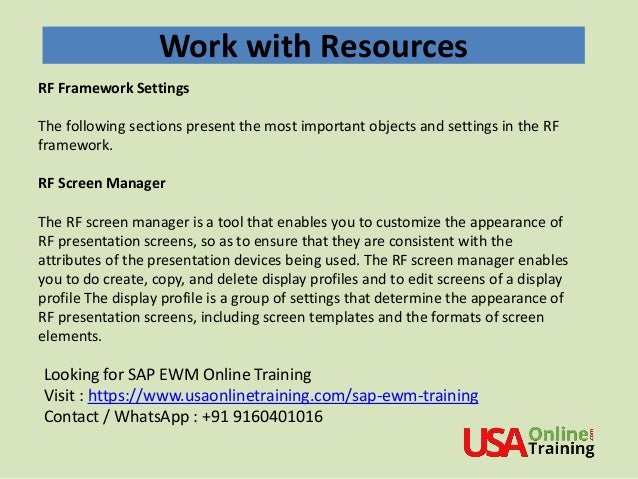 SAP EWM RF Framework