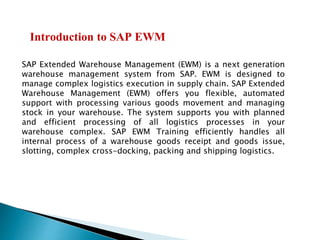SAP EWM Training | PPT