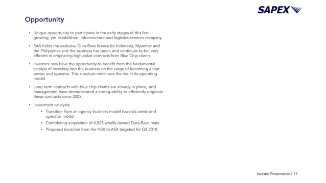 Sapex pitchbook september 2018 | PDF