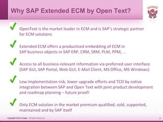 Avaali Solutions - Sap extended ecm by open text | PPT