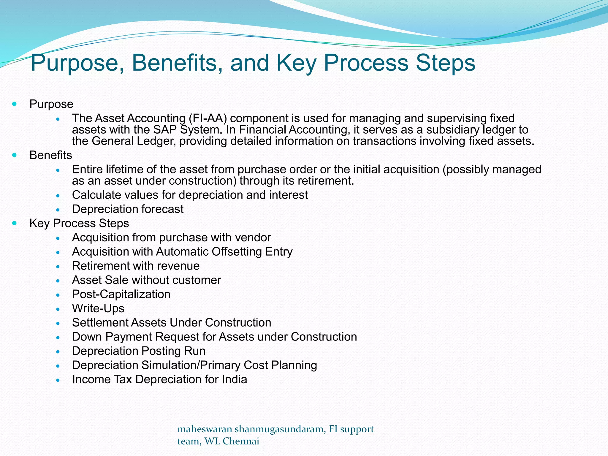 SAP FIXED ASSETS ACCOUNTING | PPTX