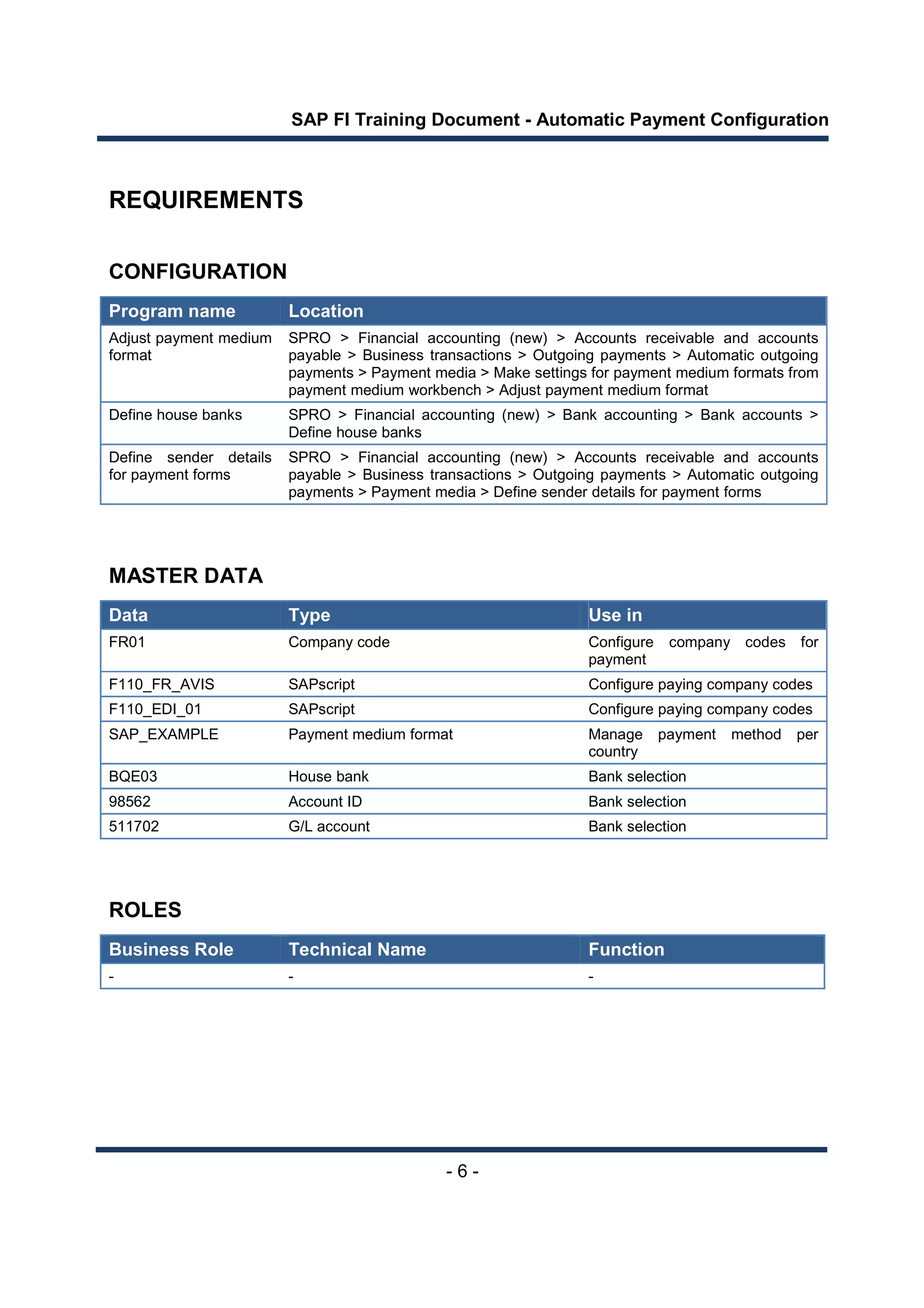 Sap fi automatic payment configuration | PDF