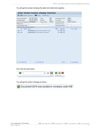 Sap fi automatic payment program (configuration and run) | PDF
