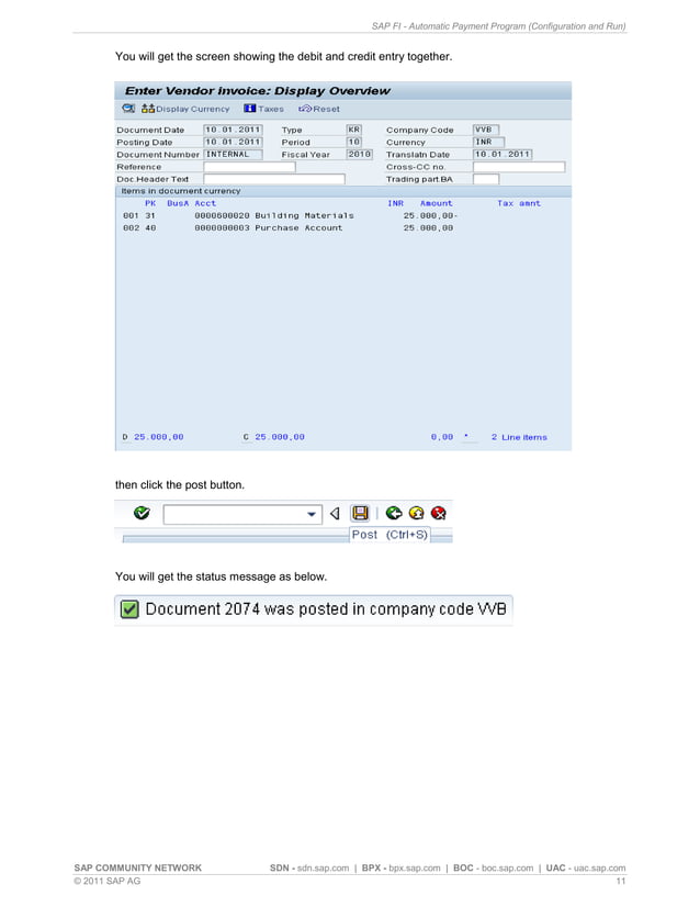 Sap fi automatic payment program (configuration and run) | PDF