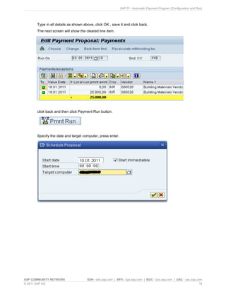 Sap fi automatic payment program (configuration and run) | PDF