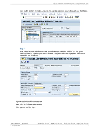 Sap fi automatic payment program (configuration and run) | PDF